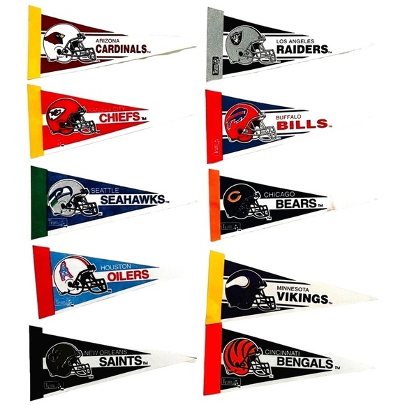 Vintage | Wall Decor | Vintage Nfl Football Team Pennants Lot Of Small ...